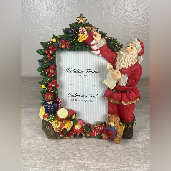 Holiday | Vintage Christmas Picture Frame 5x7 Photo Holiday Santa Toys ...